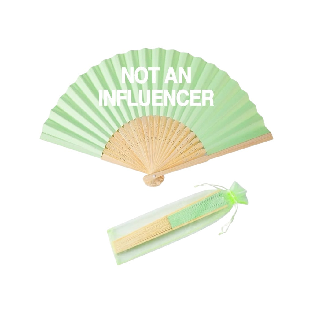 Not An Influencer Foldable Fan - Matcha Green
